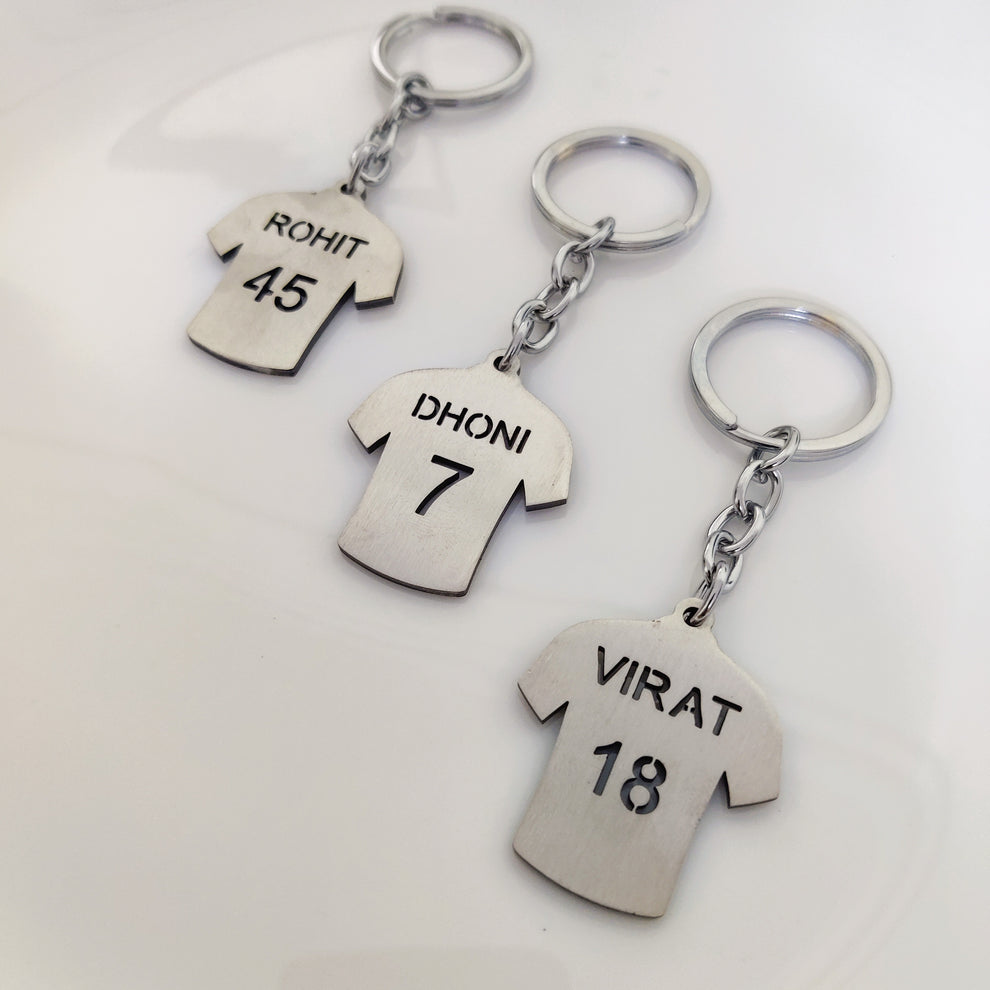 Cricketer Jersey Metal Keychain | Virat Kohli | MS Dhoni | Rohit Sharm ...