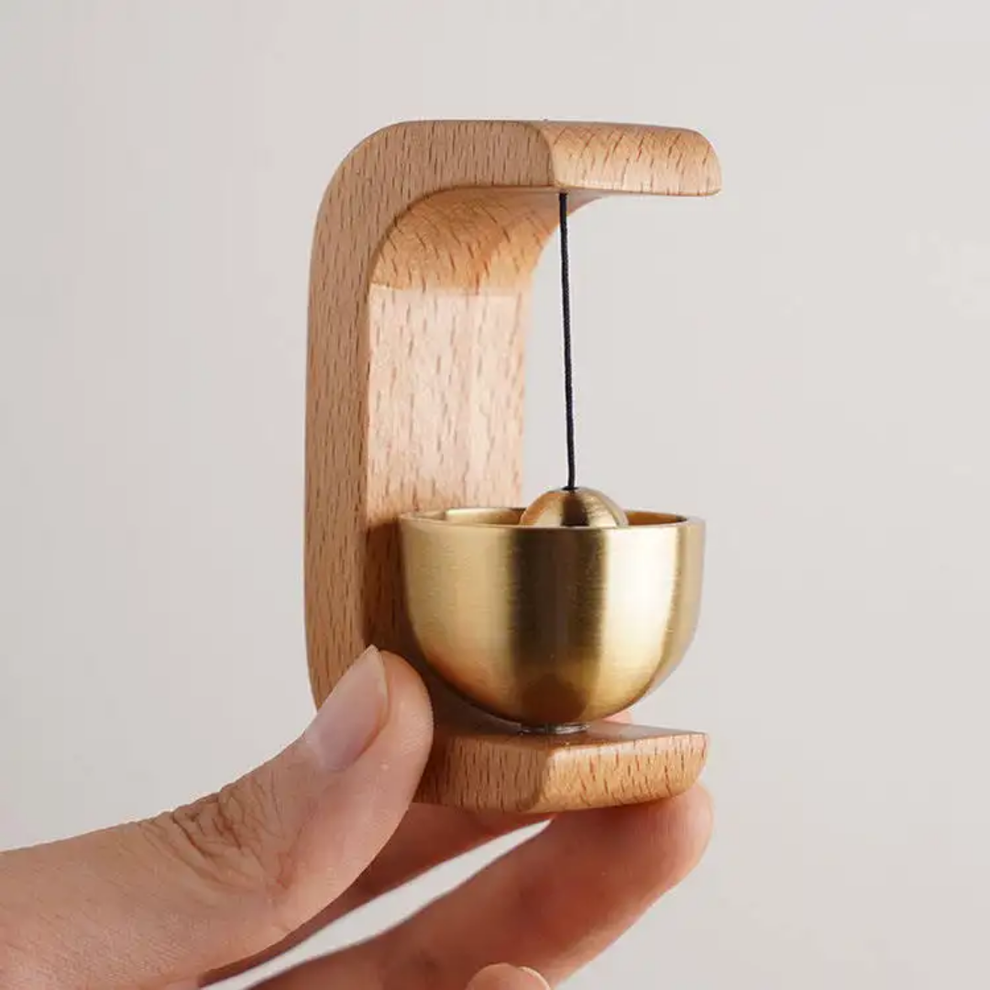 Japanese Wooden Shop Door Bell with Brass Chime & Magnet | Entrance ...