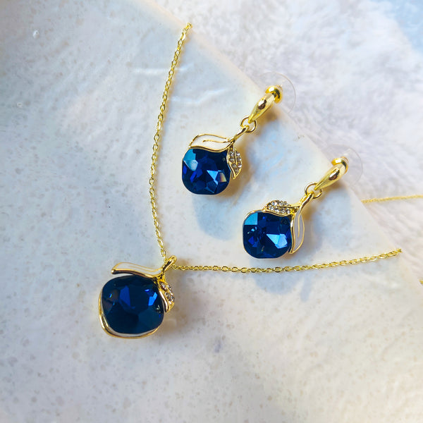 Royal Blue Elegance Necklace and Earring Set - Premium Fashion Jewelry ...