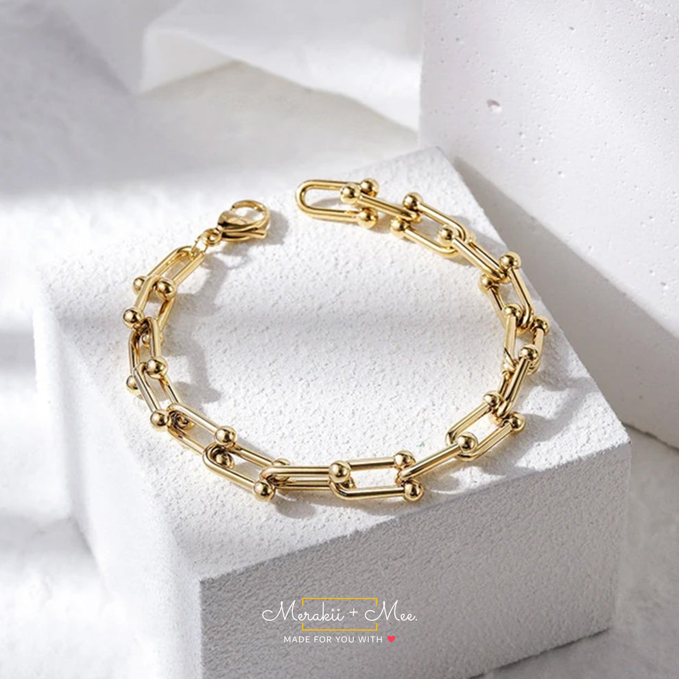 U-Link Chain Golden Bracelet – Merakii Mee