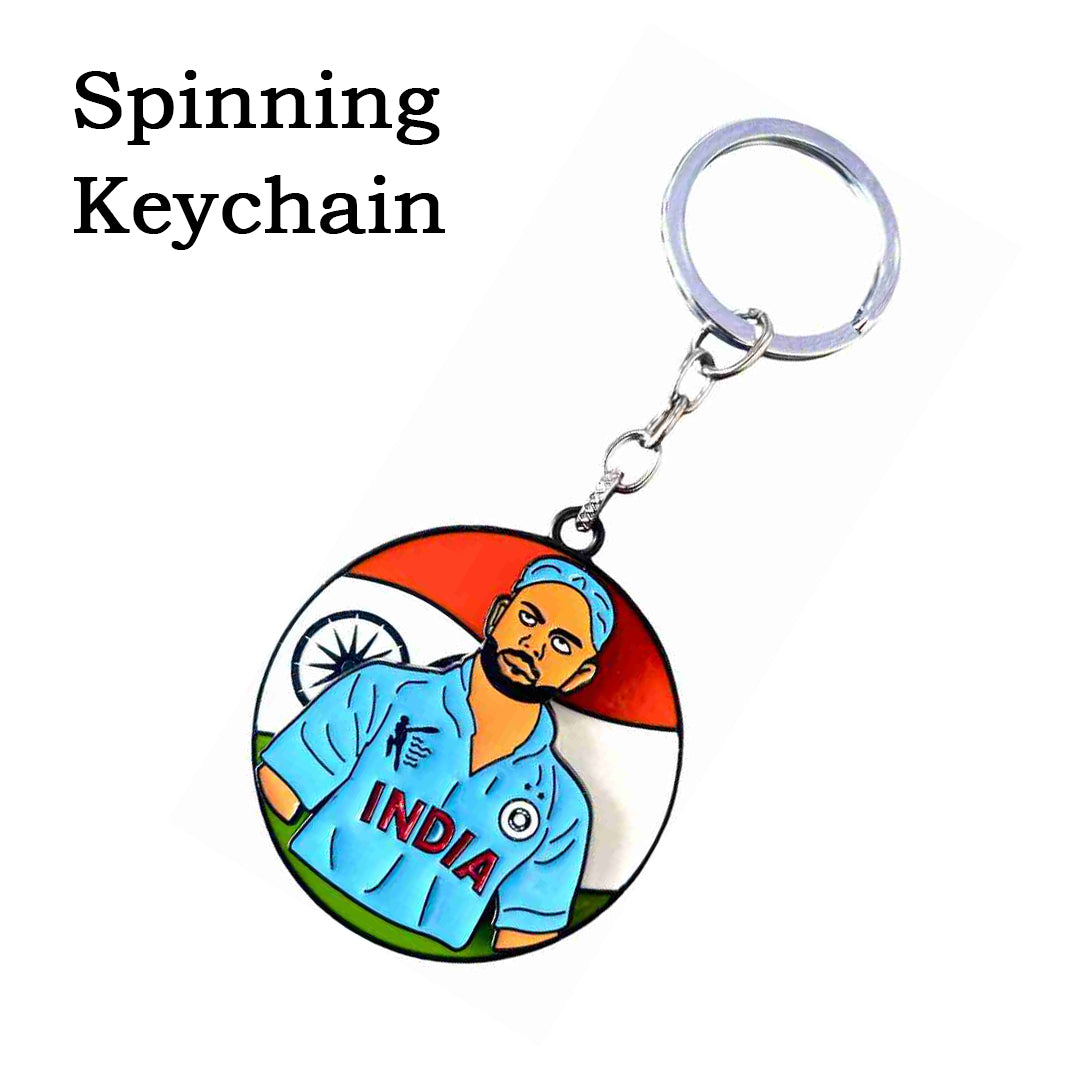 Virat Kohli Spinning Keychain - Iconic Cricket Legend – Merakii Mee